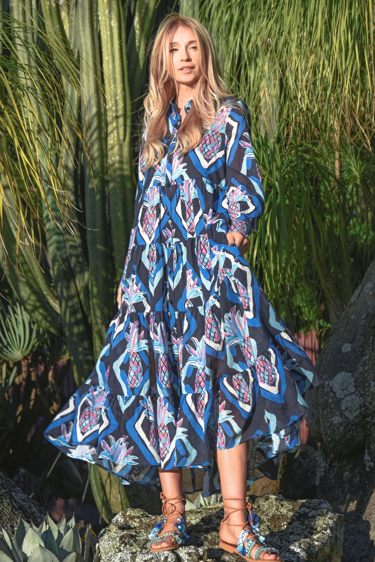 Sun & The Swoon Dress - Blue Aloha – Seasons Emporium