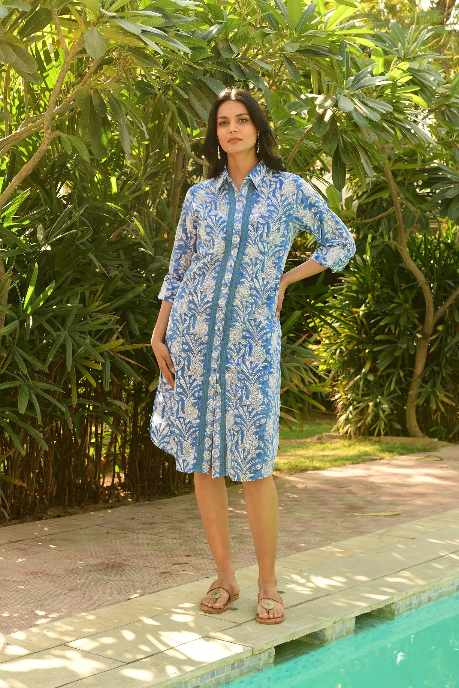 Lamu Shirt Dress - Blue – Seasons Emporium