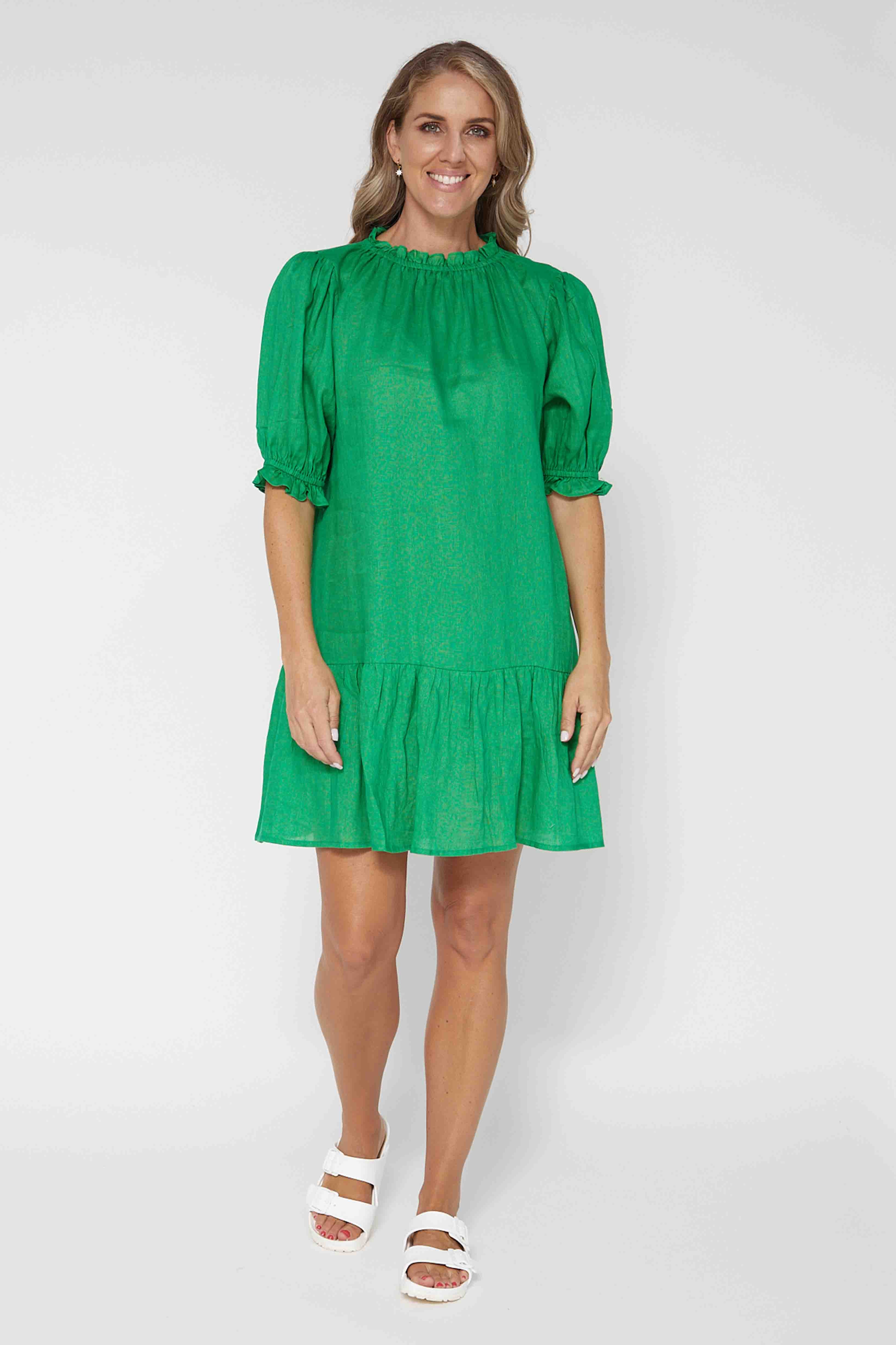 Azalea Dress - Wheat Grass – Seasons Emporium